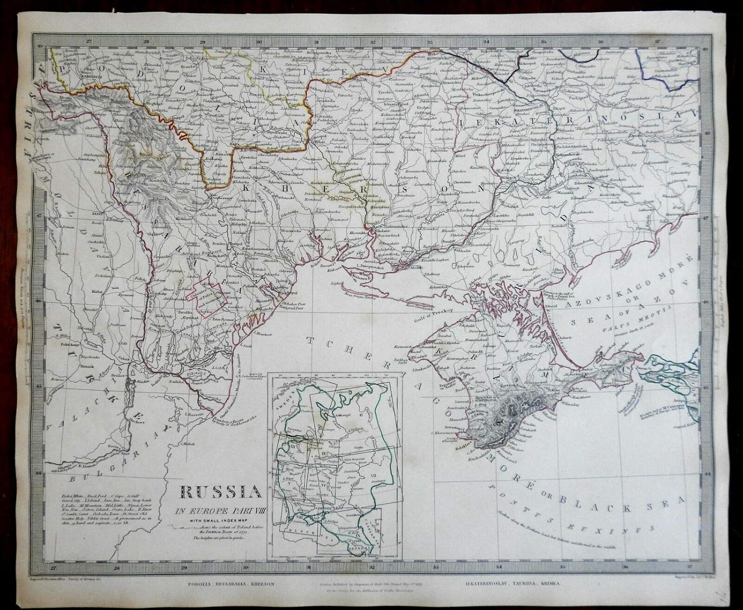 Amazon.com: Russian Ukraine Crimea Black Sea Bessarabia 1835 SDUK ...