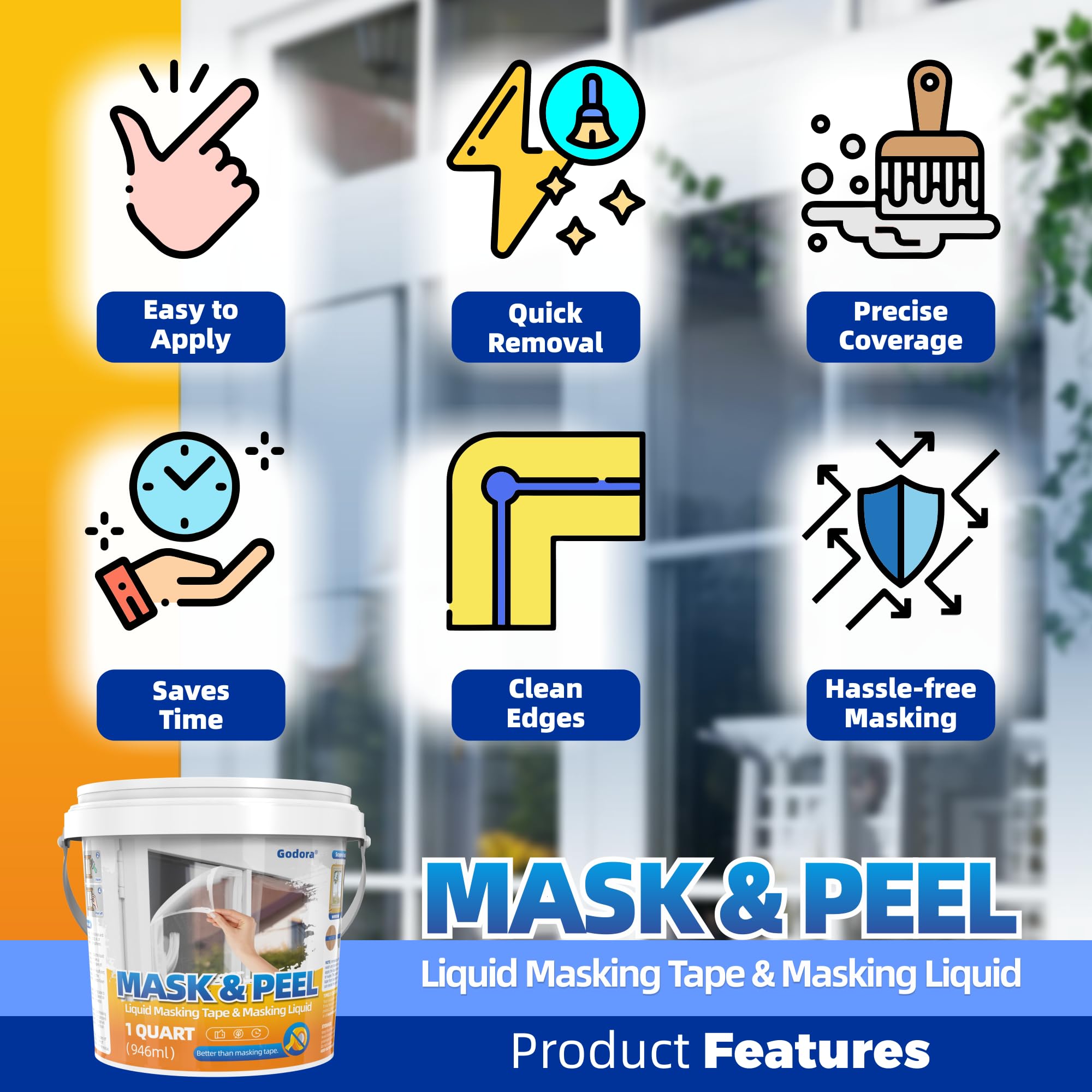 Snapklik.com : 1 Quart Liquid Masking For Painting, 32oz Peelable Mask ...
