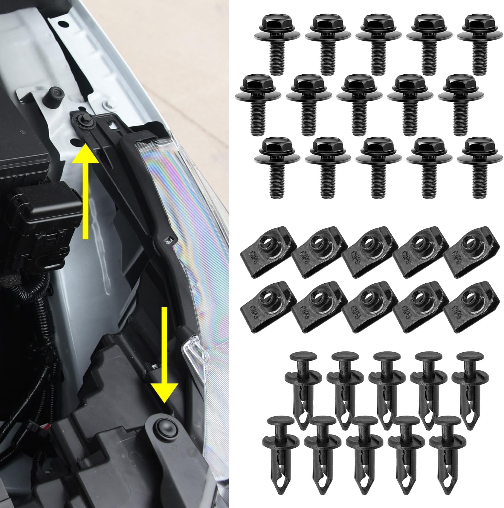 Amazon.com: 35Pcs Engine Under Cover Splash Shield Body Bolts Screws ...