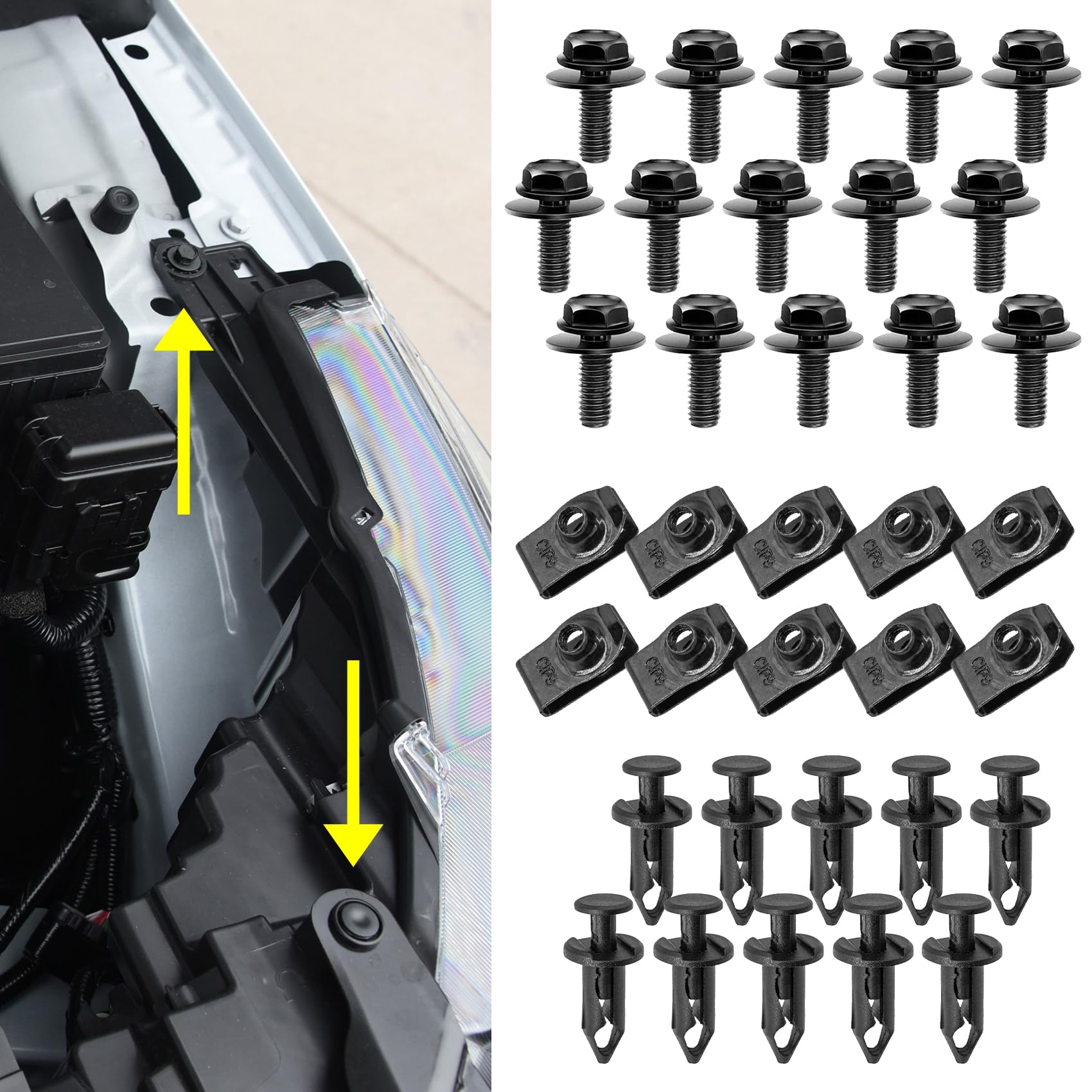 Snapklik.com : HEVLE 35PCS Engine Under Cover Splash Shield Guard Body ...
