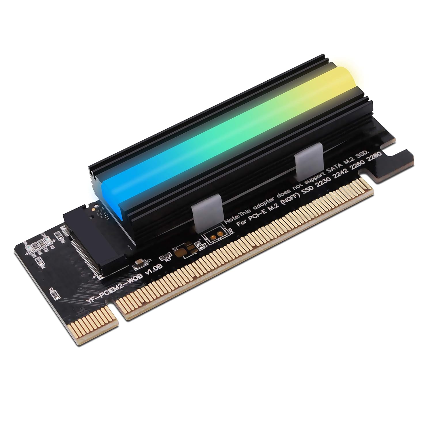 EZDIY-FAB NVME PCIe Adapter mit 5V RGB Kühlkörper, M.2 NVME SSD to PCI-Express Adapter mit ARGB ...