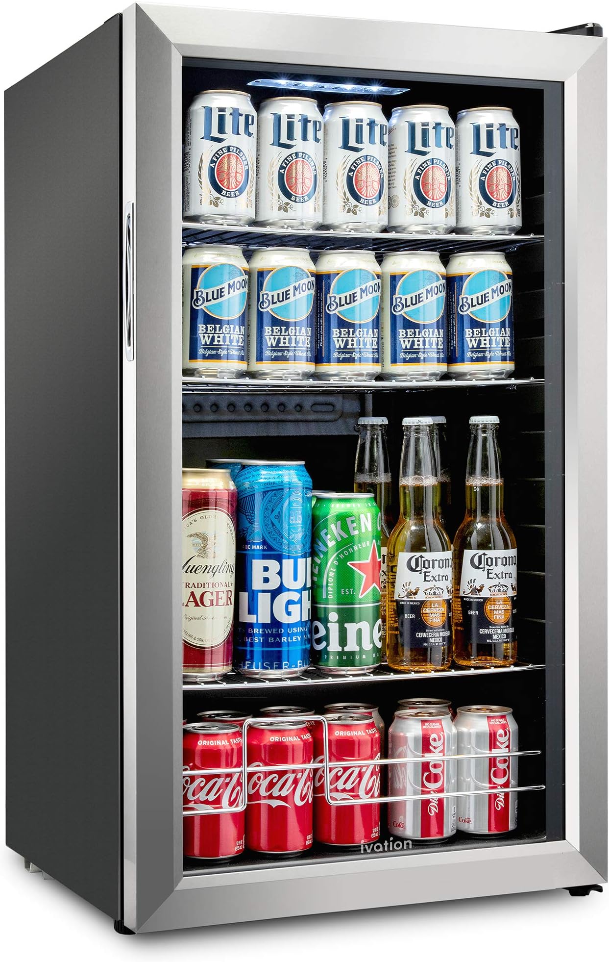 Amazon.com: Ivation 126 Can Beverage Refrigerator | Freestanding Ultra ...