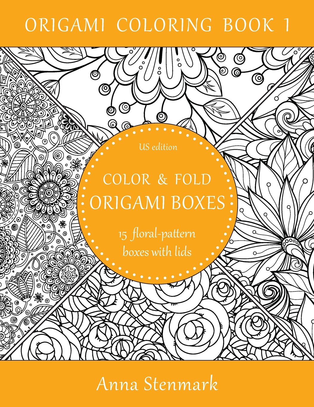 Color & fold origami boxes - 15 floral-pattern boxes with lids: US ...