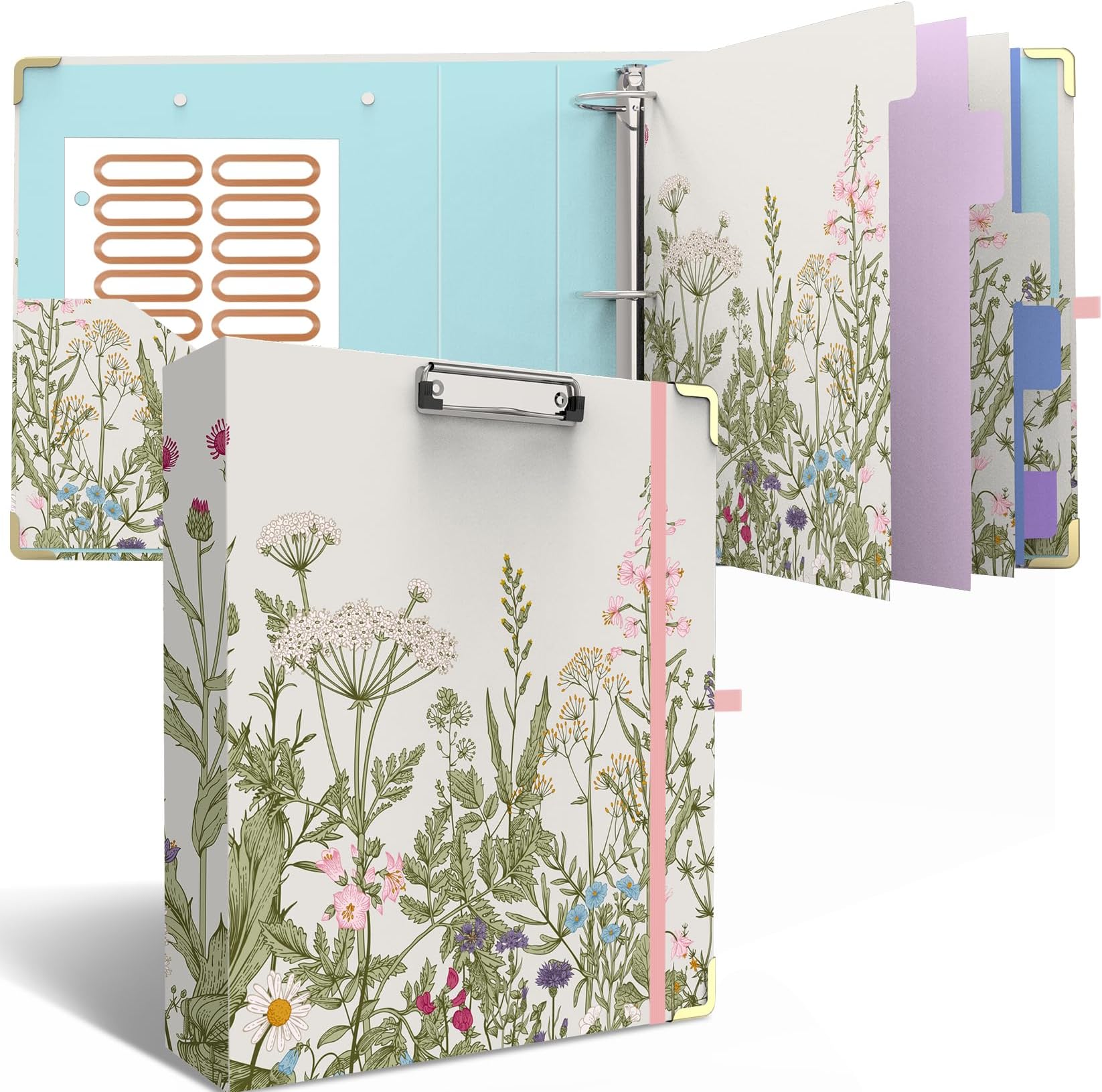 Amazon.com : 3 Ring Binder 2 Inch, Cute Round Ring Binders with 6 Tab ...