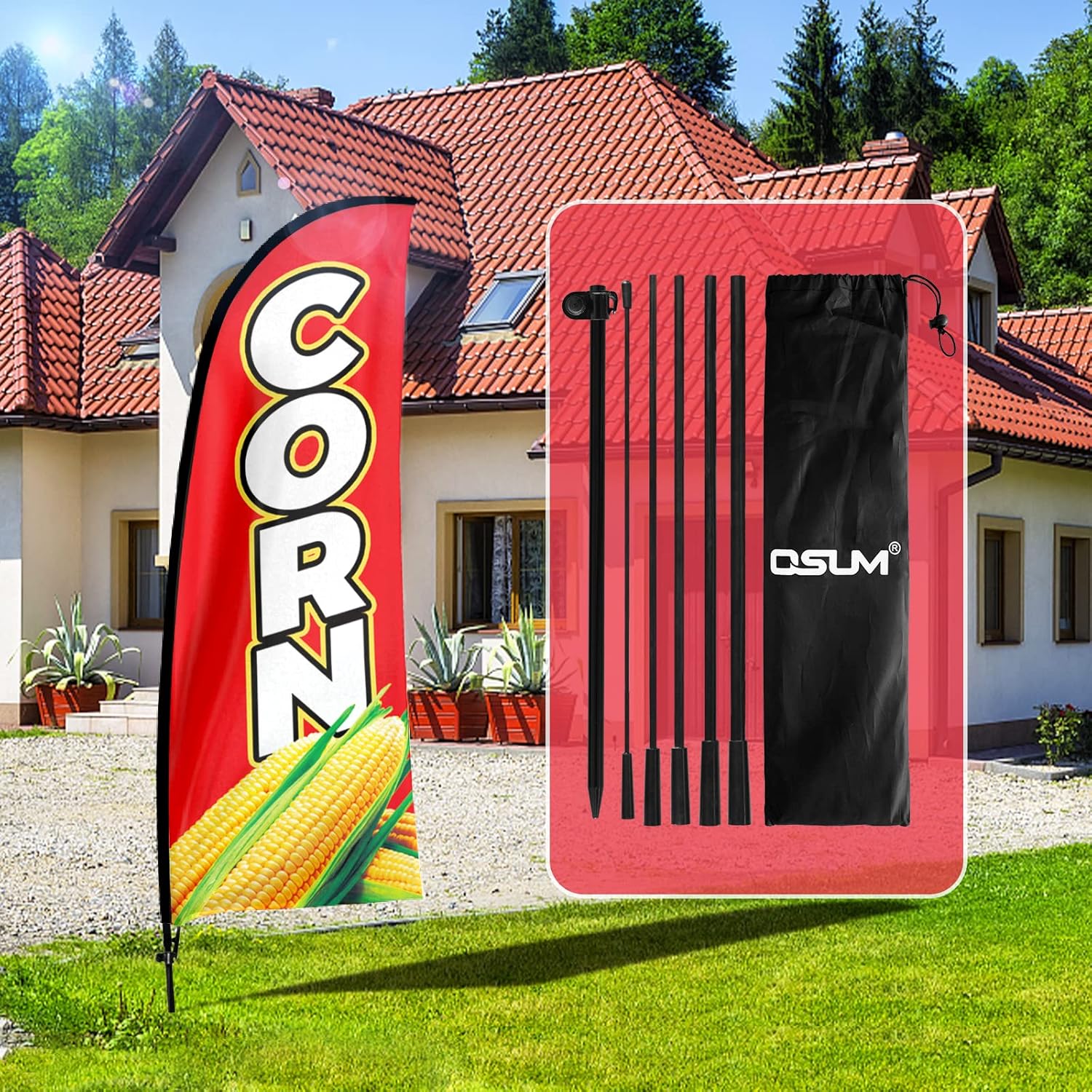 Amazon.com : QSUM Corn Themed Swooper Flag, 7FT Corn Banner Feather ...