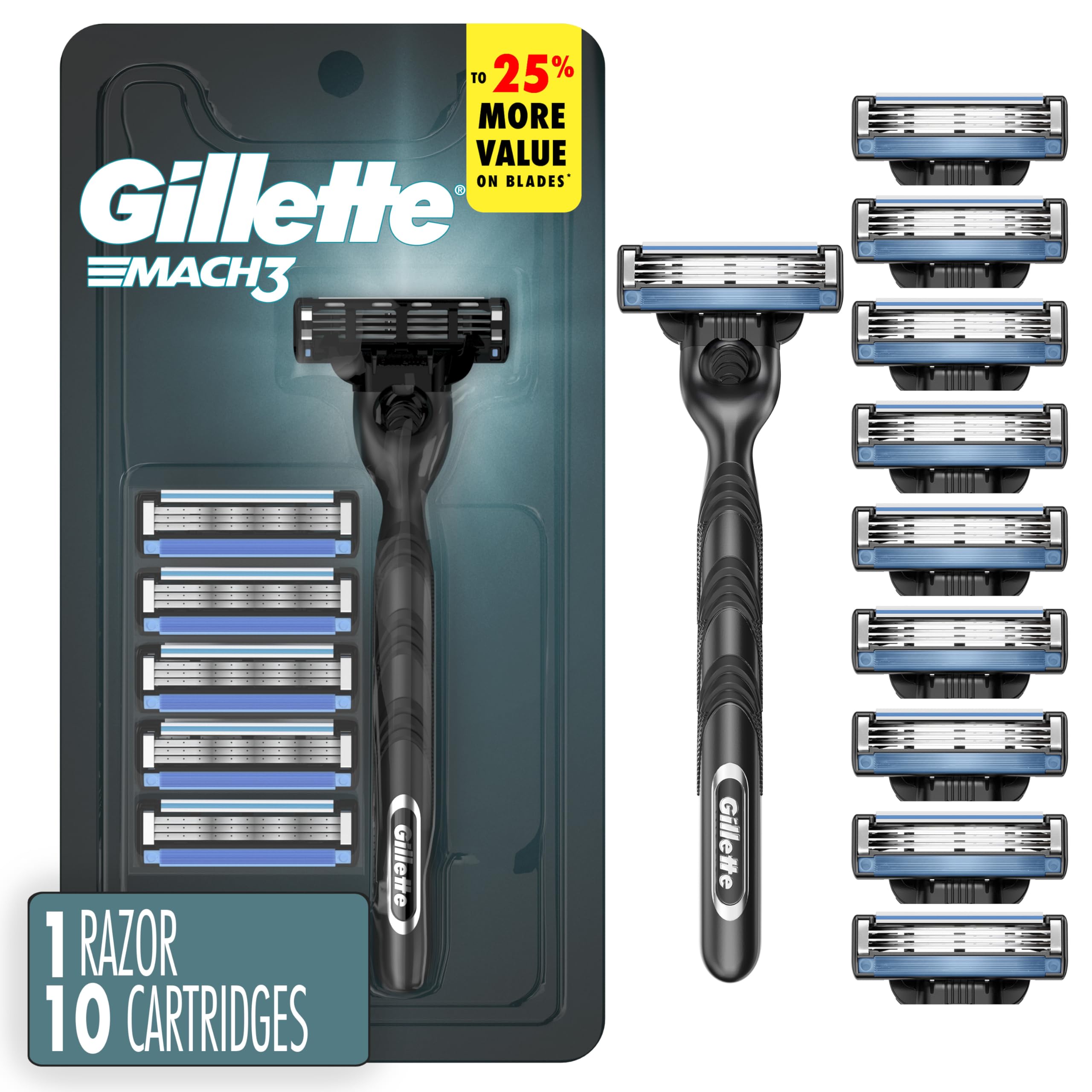 Amazon.com: Gillette Mach3 Shaving Razor for Men, 1 Gillette 3-Blade ...