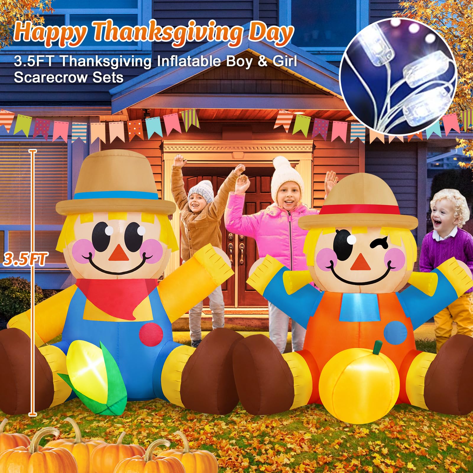 Snapklik.com : MICOCAH Thanksgiving Inflatables Outdoor Decorations, 3 ...