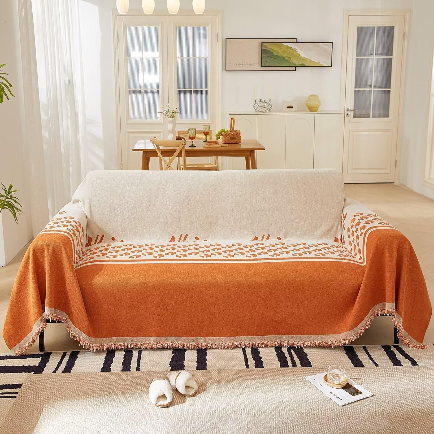 Amazon.com: VCLIFE Boho Couch Covers Soft Chenille Sofa Slipcover ...