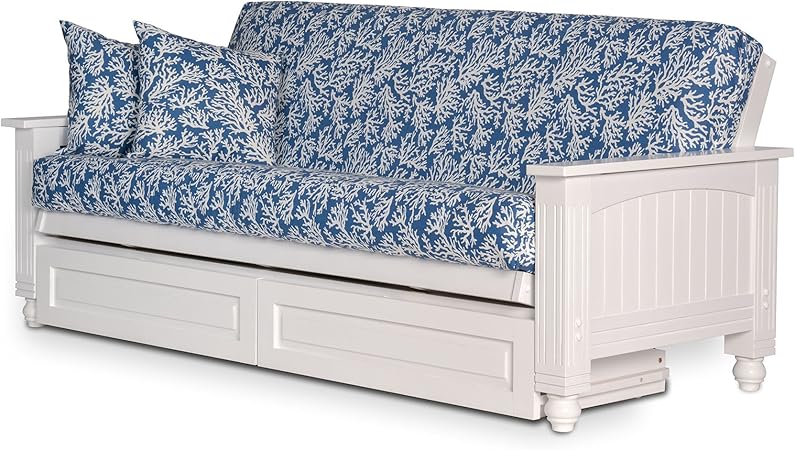 Amazon.com: Nirvana Futons Cottage White Futon Frame with Storage ...