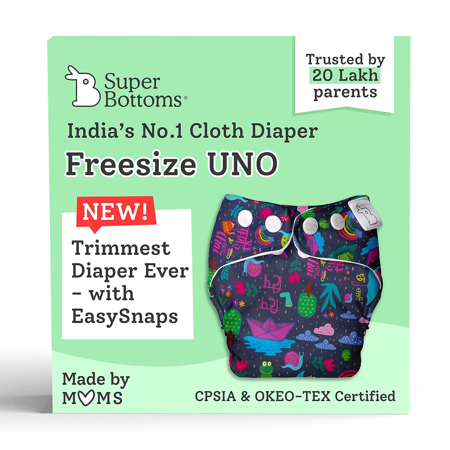 SuperBottoms UNO - Freesize Washable & Reusable waterproof Adjustable ...
