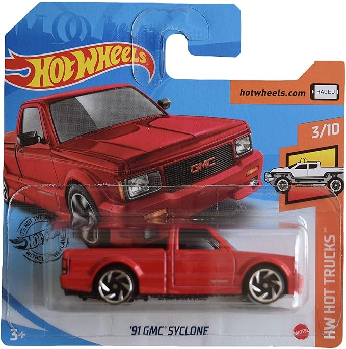 Amazon.com: Hot Wheels '91 GMC Syclone, [red] Short Card Hot Trucks 3/ ...
