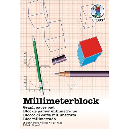 LANDRE 100050441 Millimeter-Block A4 80 g/m² Millimeter-Papier 25 Blatt ...