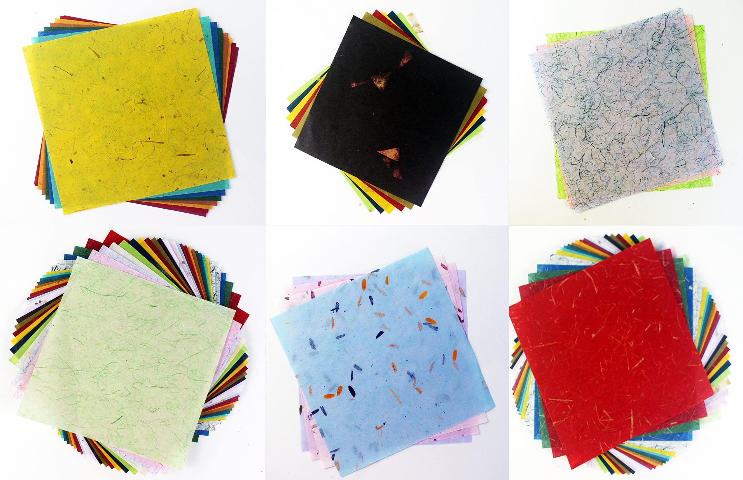 Amazon.com : 50 Sheets 6 x 6 Inches Natural Fiber Mulberry paper Sheets ...