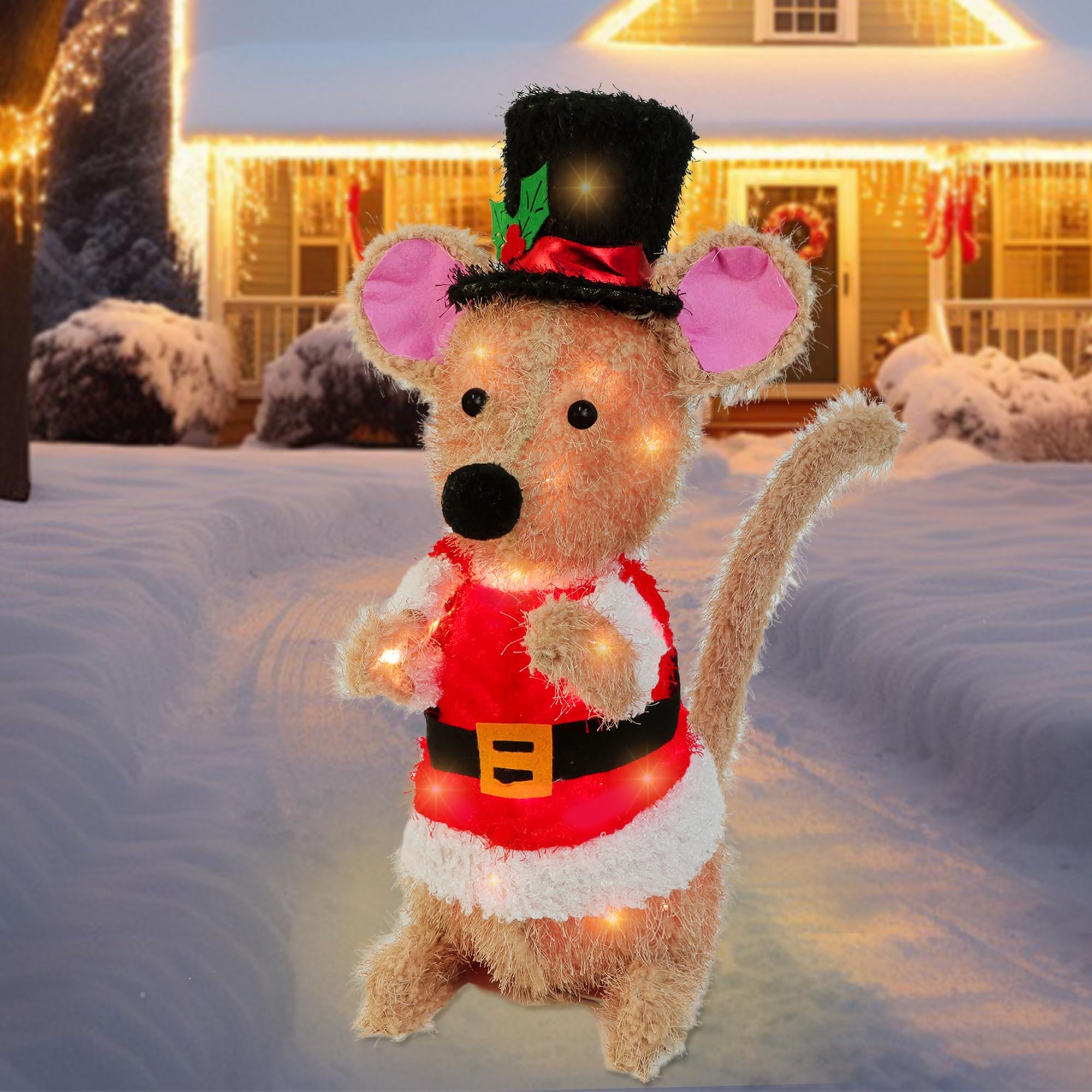 Snapklik.com : 20 Inch Light Up Mouse, 35 LEDs Lighted Christmas Yard ...