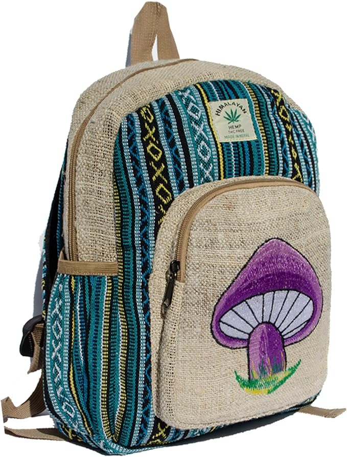 Amazon.com | Himalayan Fashion Handmade Mini Hemp Mushroom Backpack ...
