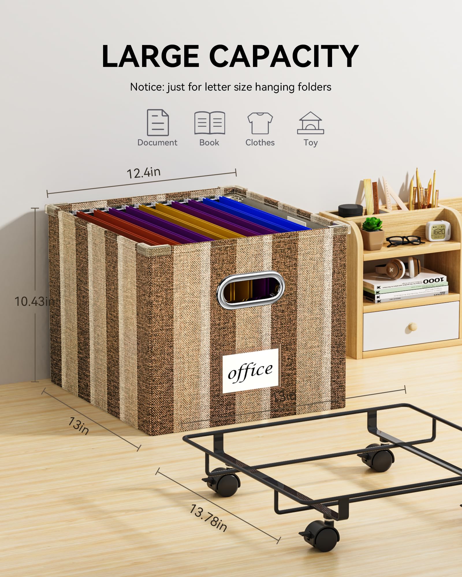 Snapklik.com : Oterri Rolling File Box, Upgraded File Organizer Box ...