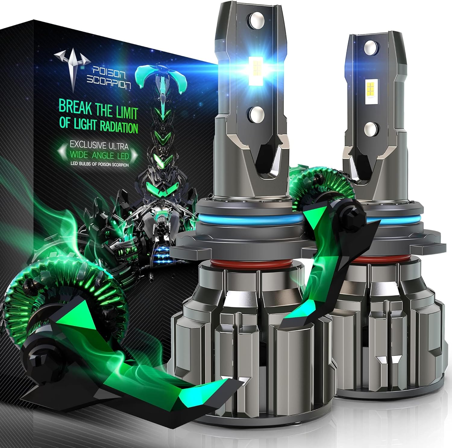 Amazon.com: POISON SCORPION 9006/HB4 Bulbs,16000LM 6500K 400% Bright ...
