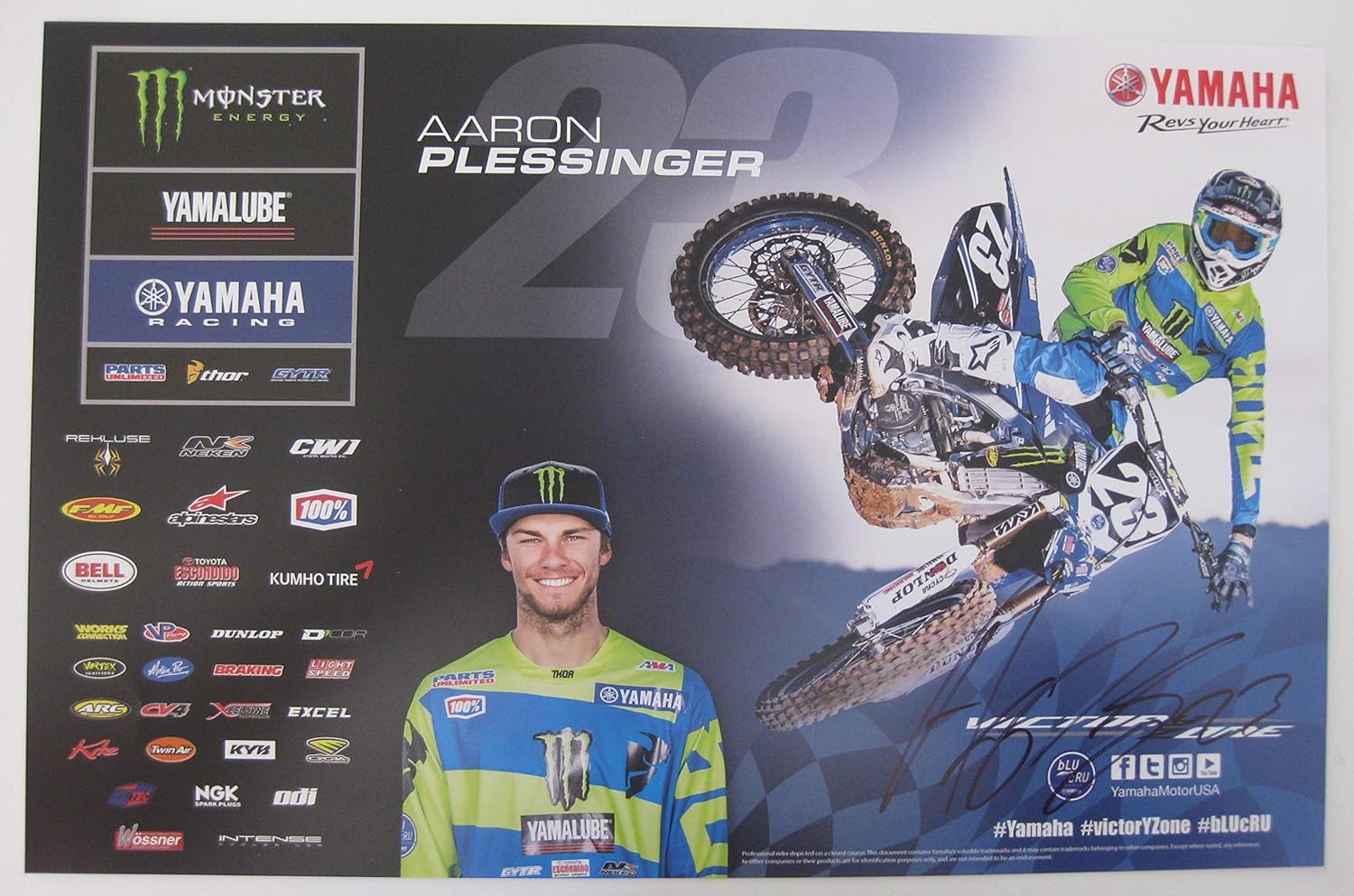 Aaron Plessinger, Supercross, Motocross, Signed, Autographed, 11x17 ...