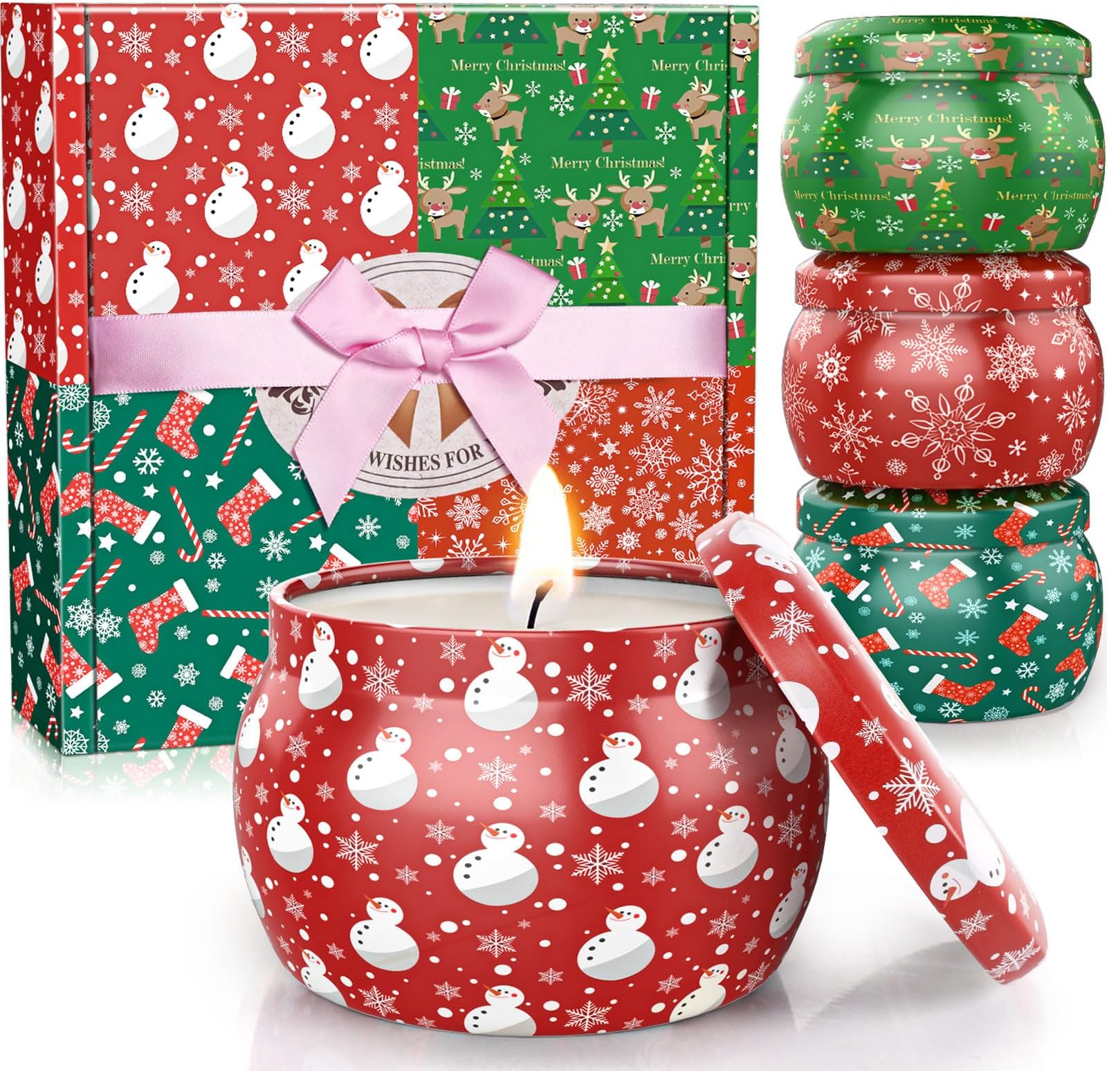 Amazon.com: DeckTheHalls Christmas Candles, Scented Candles for Reading ...