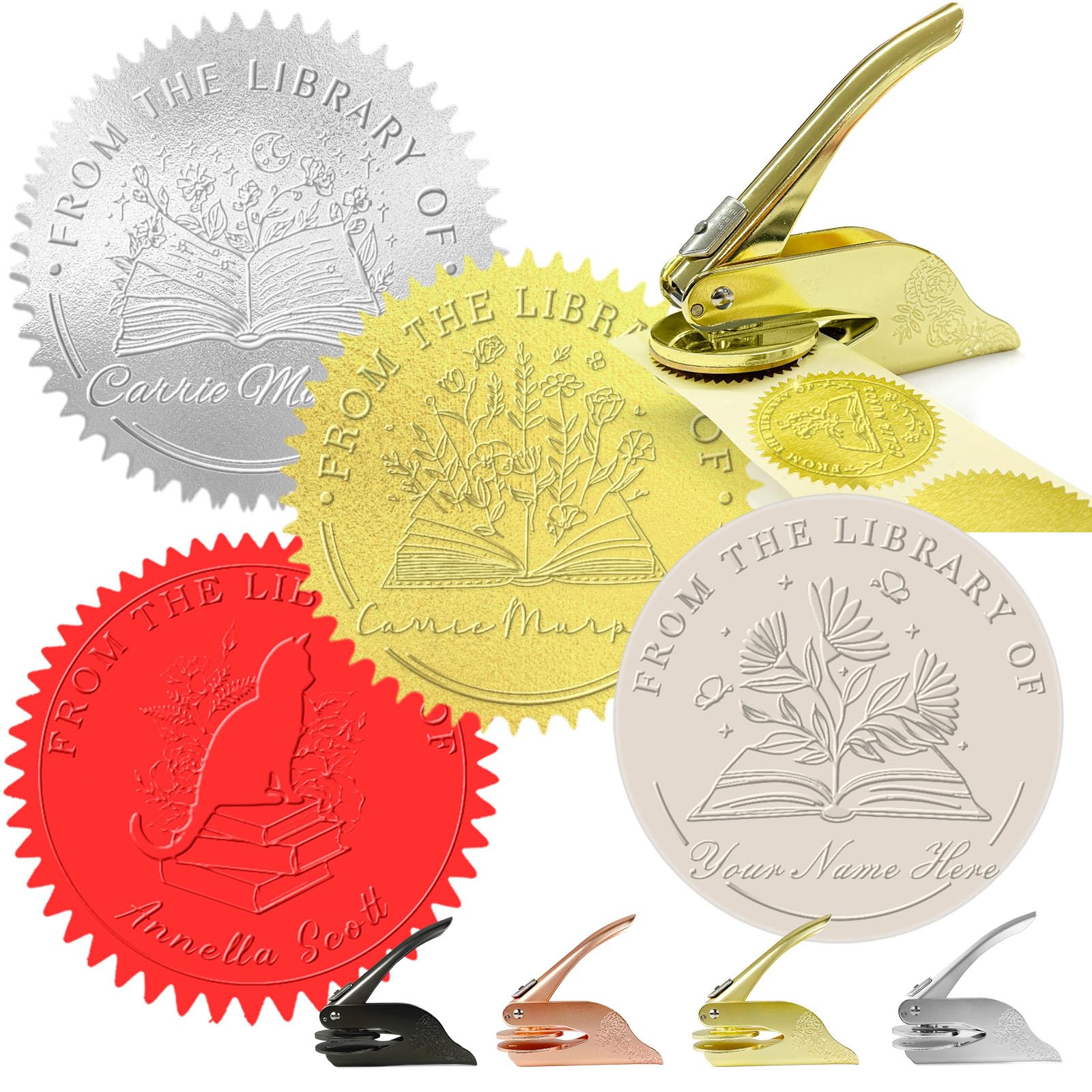 Amazon.com: Book Embosser Personalized Stamp Custom Library Book ...