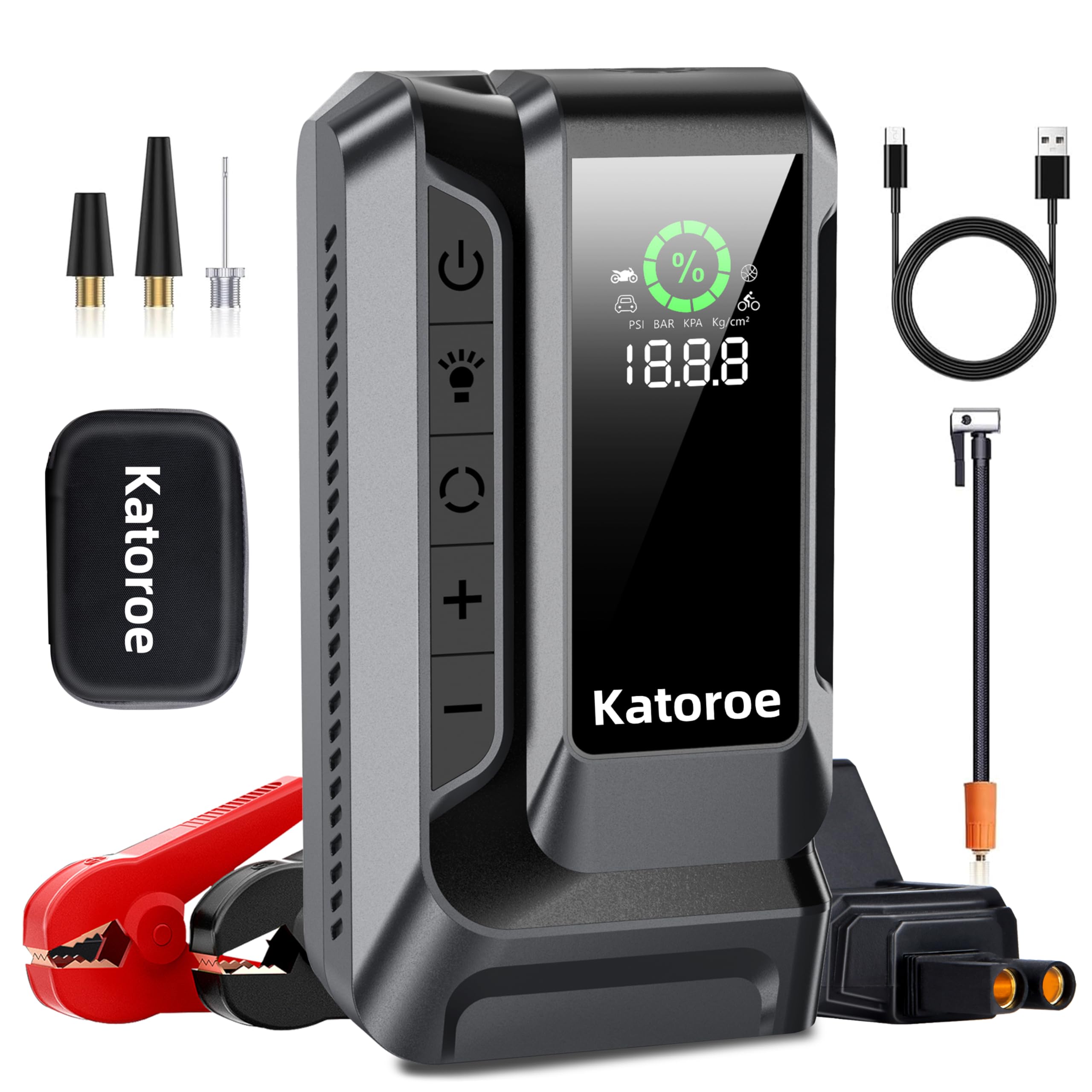 Amazon.com: 4000A Jump Starter with Air Compressor, Jump Box 160PSI Car Battery Jump Starter ...