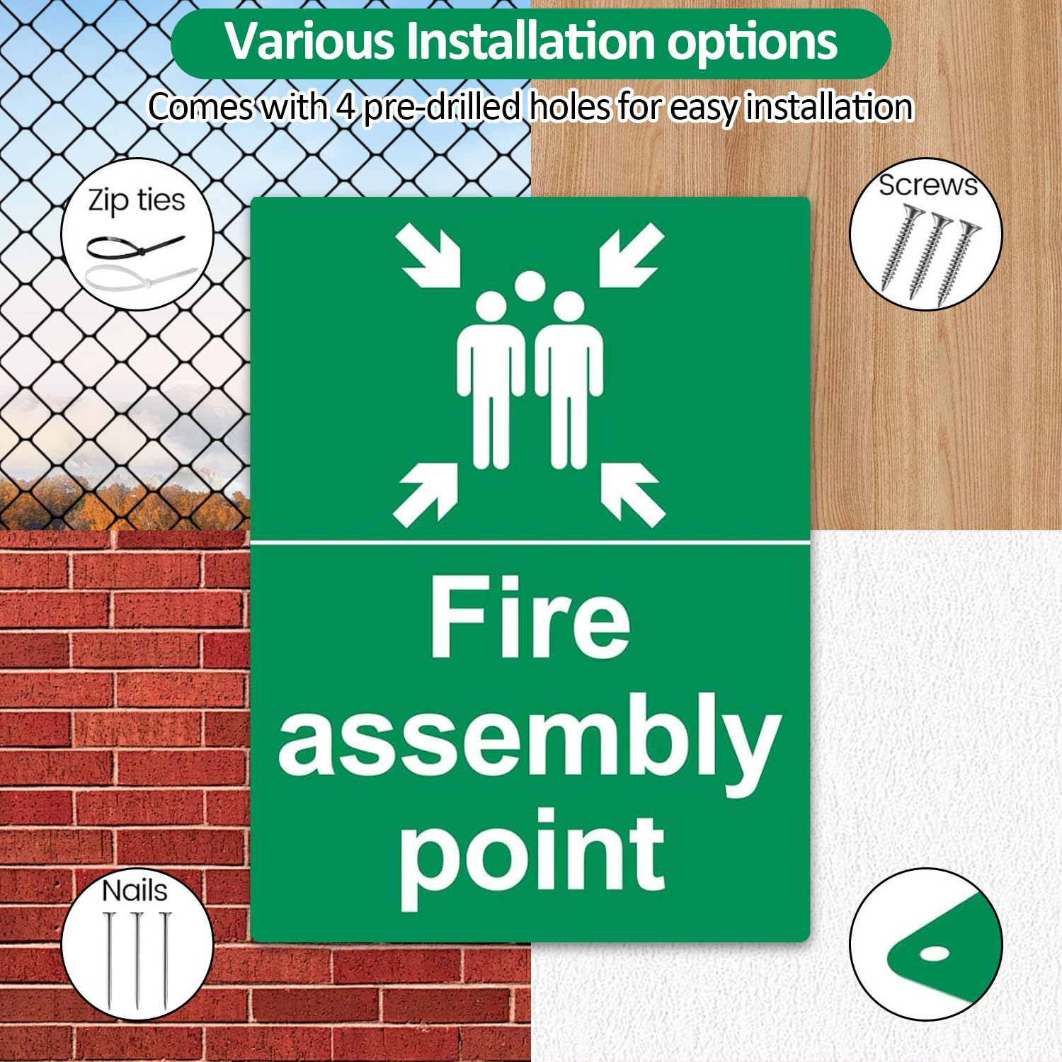 Fire Assembly Point Sign, Fire Assembly Point Sign Outdoor 200 x 300 x ...
