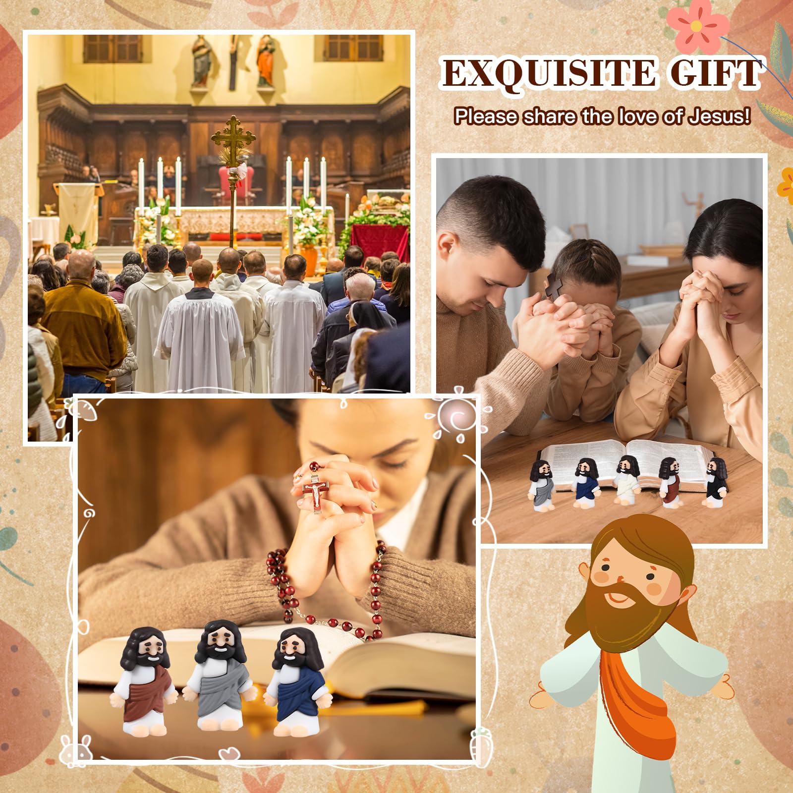 Snapklik.com : Bememo 25 Pcs Mini Jesus Figurines Bulk Original Design ...