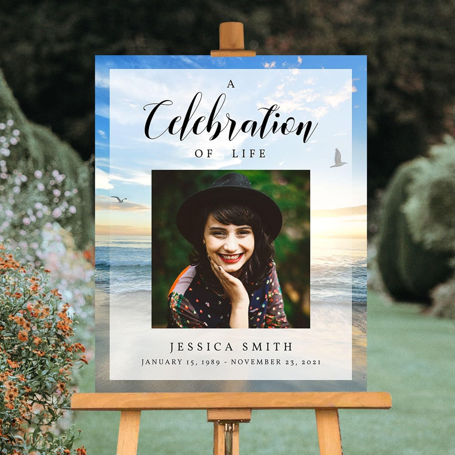 Amazon.com : Celebration Of Life Welcome Sign, Funeral Picture Yard ...