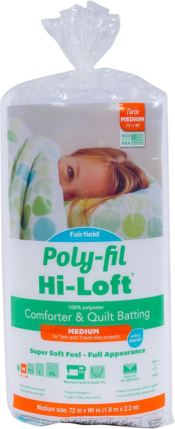 Amazon.com: Fairfield - H726 Poly-Fil Hi-Loft Polyester Batting, 72" x ...
