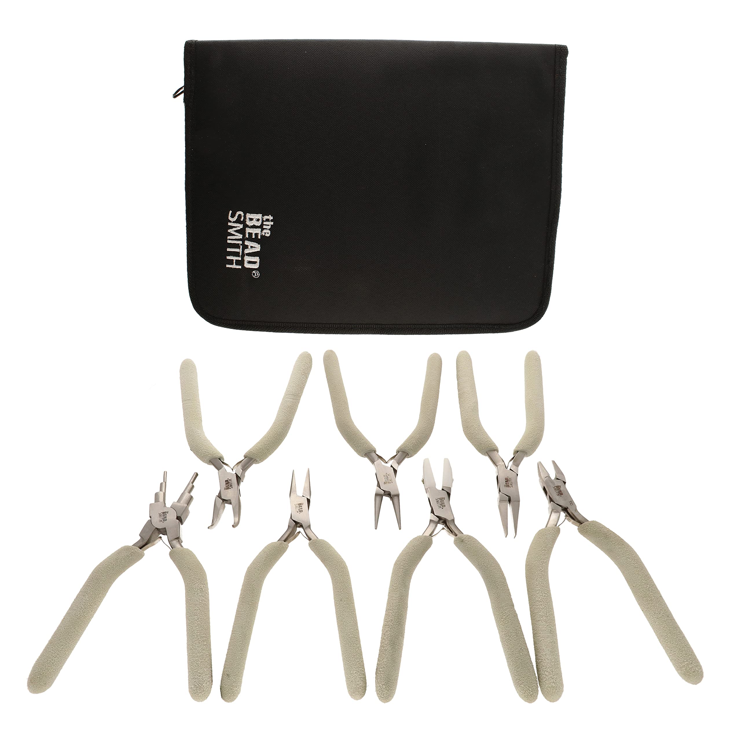 The Beadsmith Wire Elements Tool Set - 7-Piece Kit: Round Nose, Bent ...