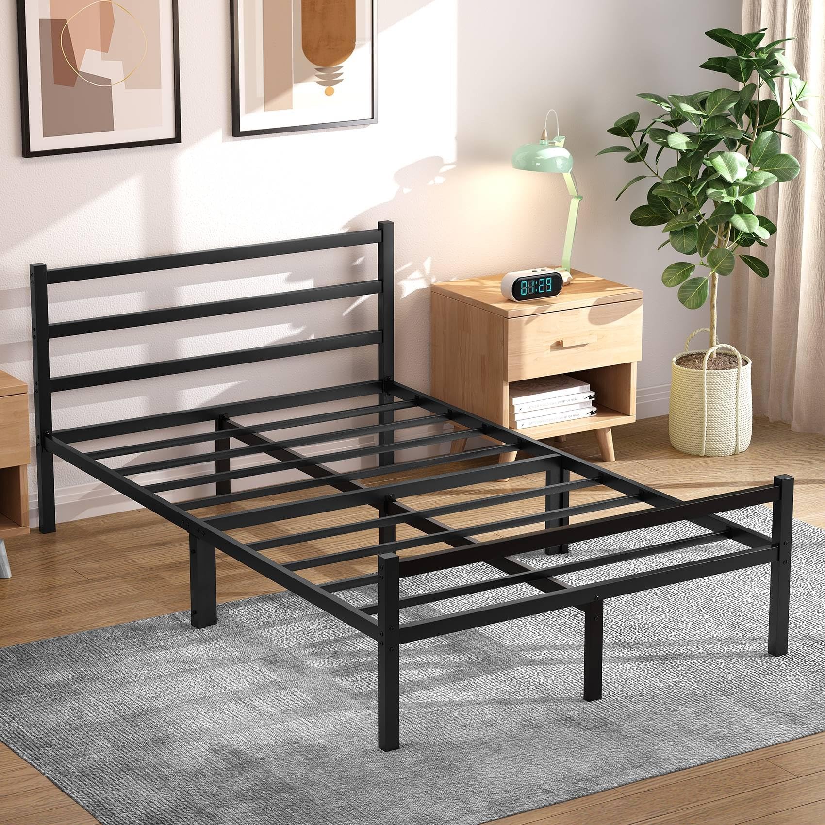 Mandy Double Metal Bed Frame Black Hospital Style Small Double King ...