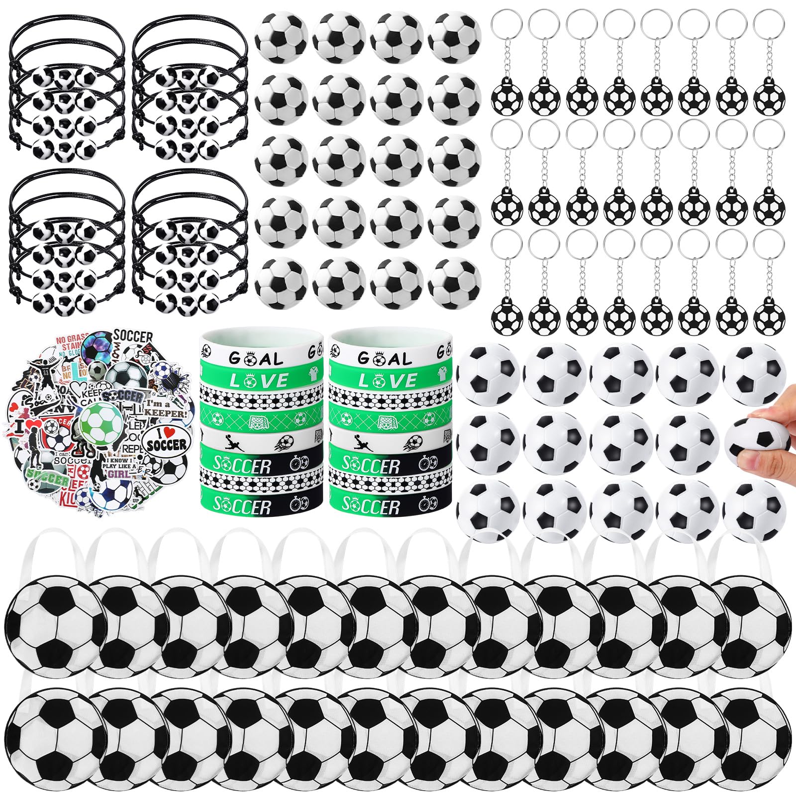 Amazon.com: Aoriher 194 Pcs Soccer Party Favors Set Soccer Silicone ...