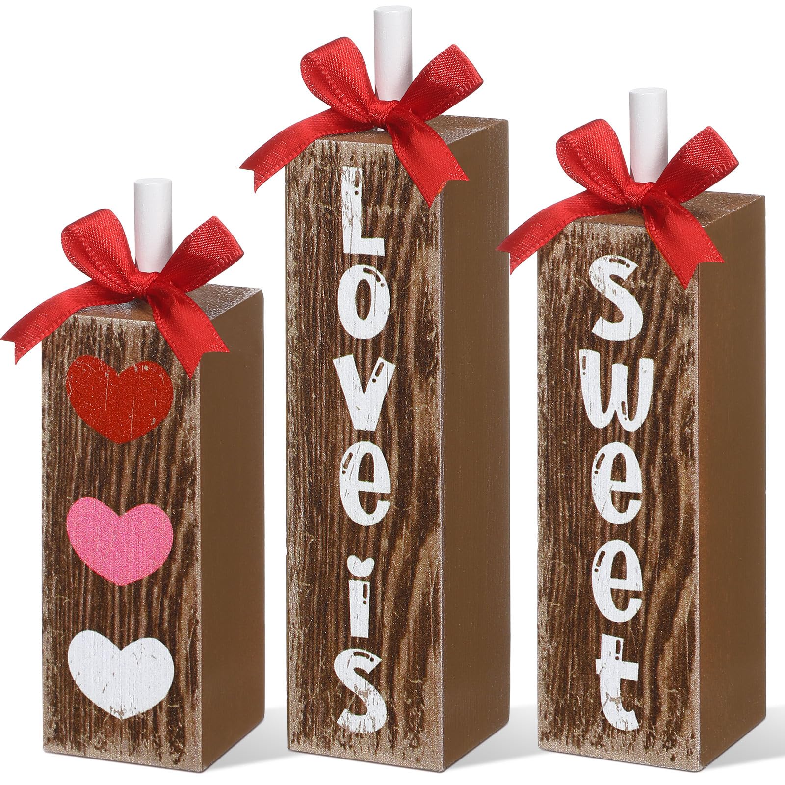 Amazon.com: Redbaker 3 Pce Valentine's Day Tiered Tray Decor Valentine ...