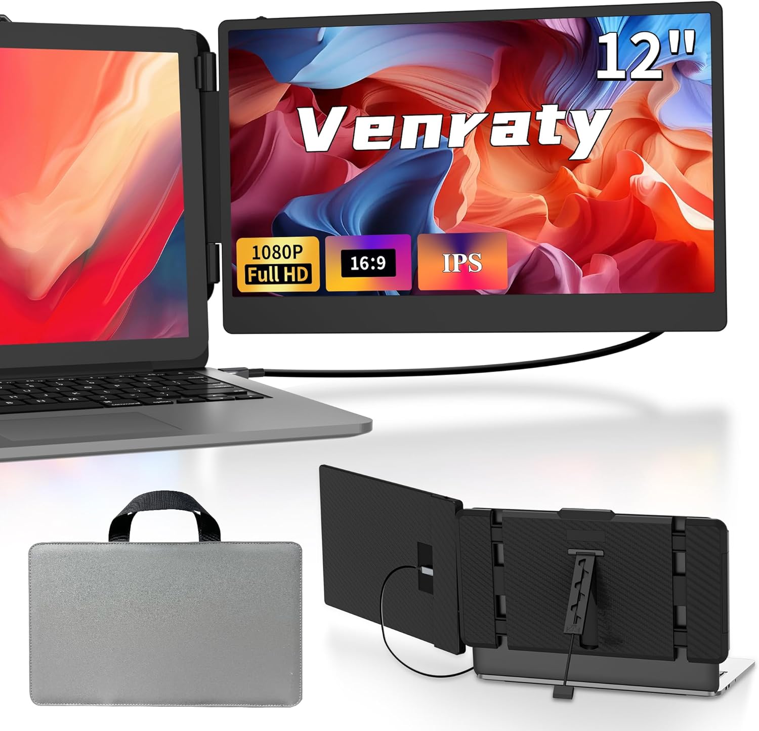 Amazon.com: Venraty Laptop Screen Extender, 12'' Dual Screen Monitor ...