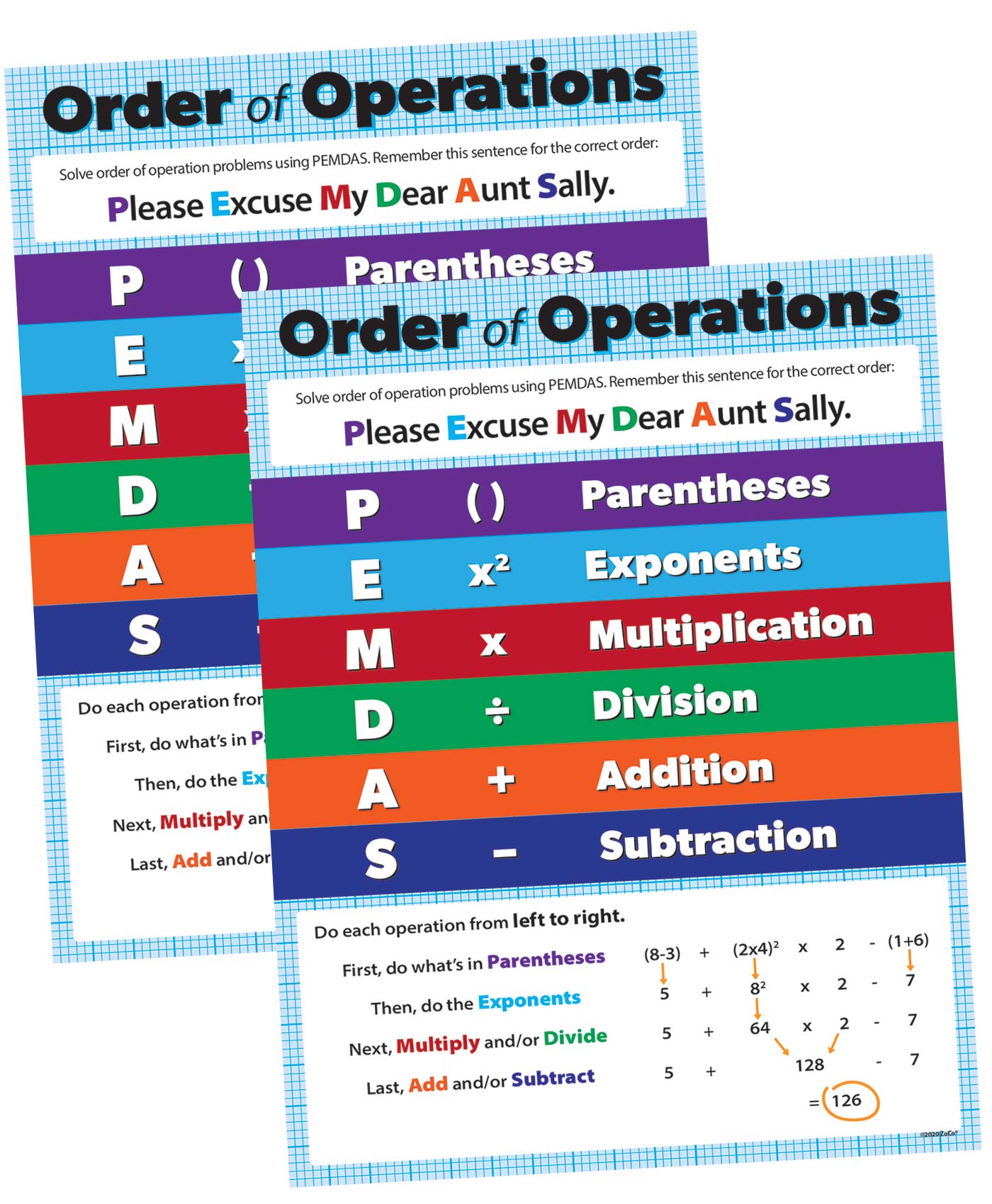 Safety Magnets Pemdas Posters 2 Pack Math Posters For Middle ...