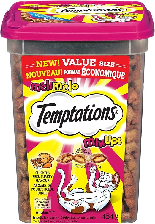 Temptations Mix-Ups Cat Treats, (Chicken, Turkey & Beef Flavour), 454g ...