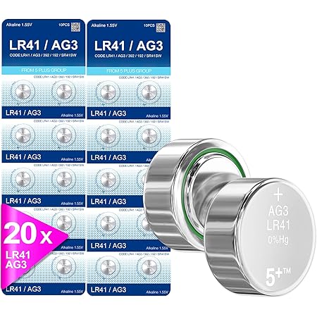 POWEROWL 40 Pack LR41 AG3 L736 392 384 192 Battery 1.5V Button Coin Cell Batteries [Battery ...