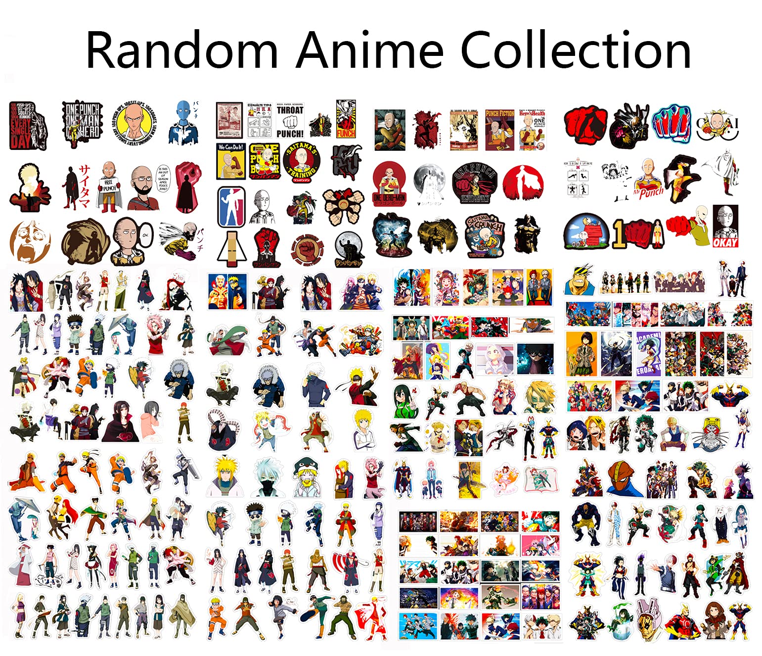 Babymiu Mixed Anime Wall Poster 8-Pack（with random Anime stickers 50pcs ...