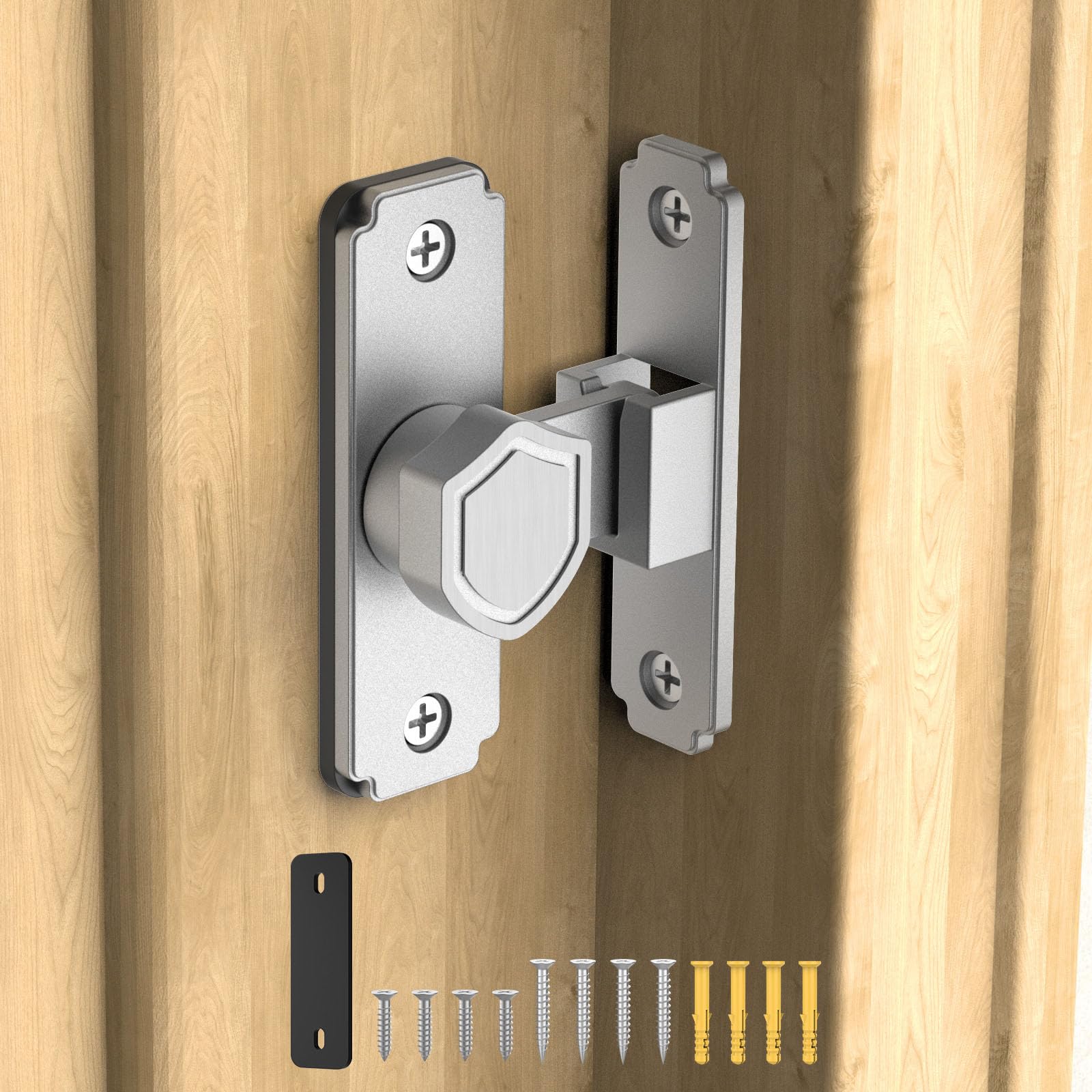 Snapklik.com : Mixizigoz 90 Degree Flip Barn Door Lock, Sturdy 304 ...