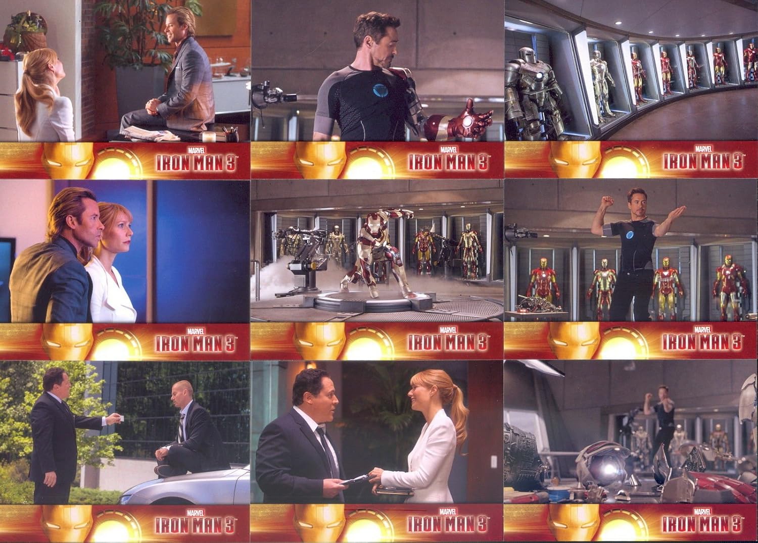 IRON MAN 3 MOVIE 2013 UPPER DECK COMPLETE BASE CARD SET OF 60 MARVEL ...