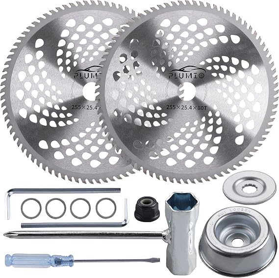 Amazon.com: PLUMIA 10" x 80T Carbide Tip Brush Cutter Trimmer Blades ...