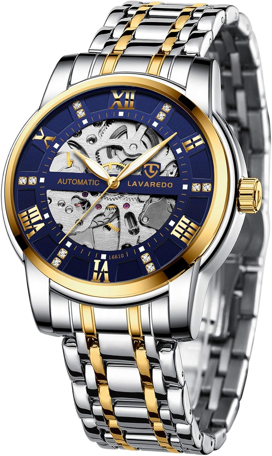 Amazon.com: A ALPS Mens Watch Skeleton Luxury Mechanical Stainless ...
