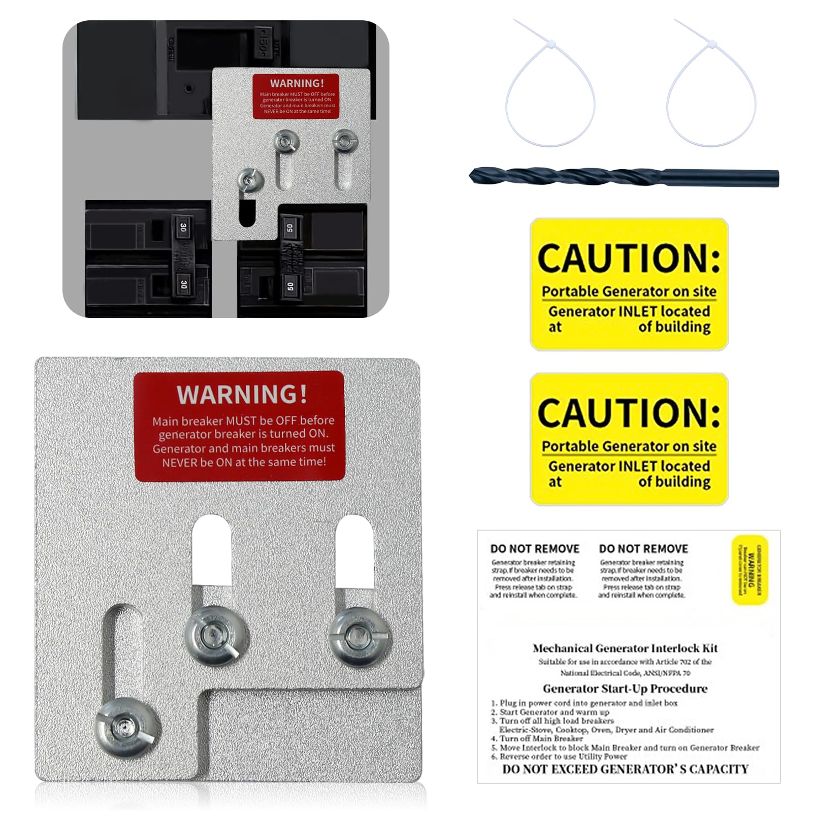 Atunee Generator Interlock Kit Compatible with Square D QO or Homeline ...