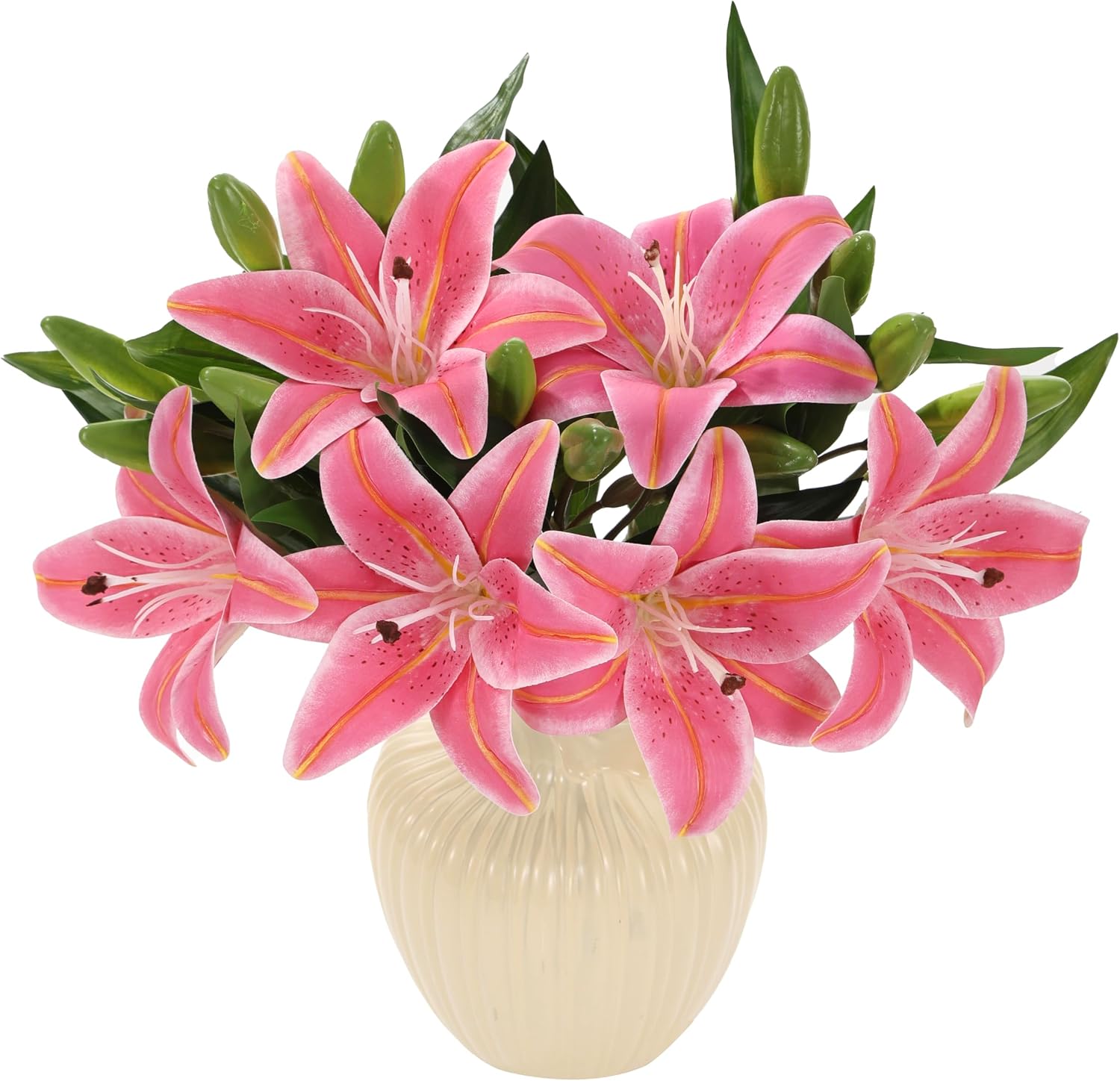 Amazon.com: Kimura's Cabin 6Pcs Artificial Tiger Lily Fake Flowers Real ...