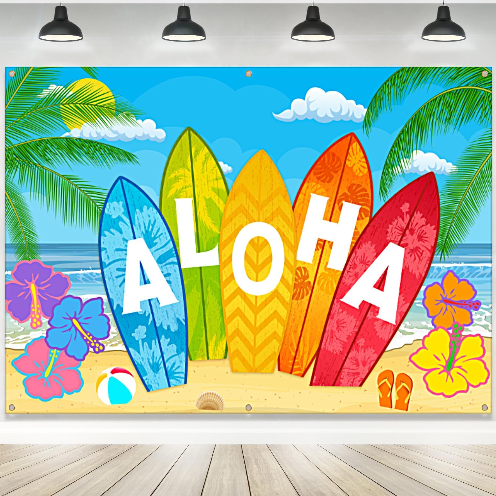 Amazon.com : Tingjoo 7x5ft Summer Hawaiian Aloha Photo Backdrop Tiki ...