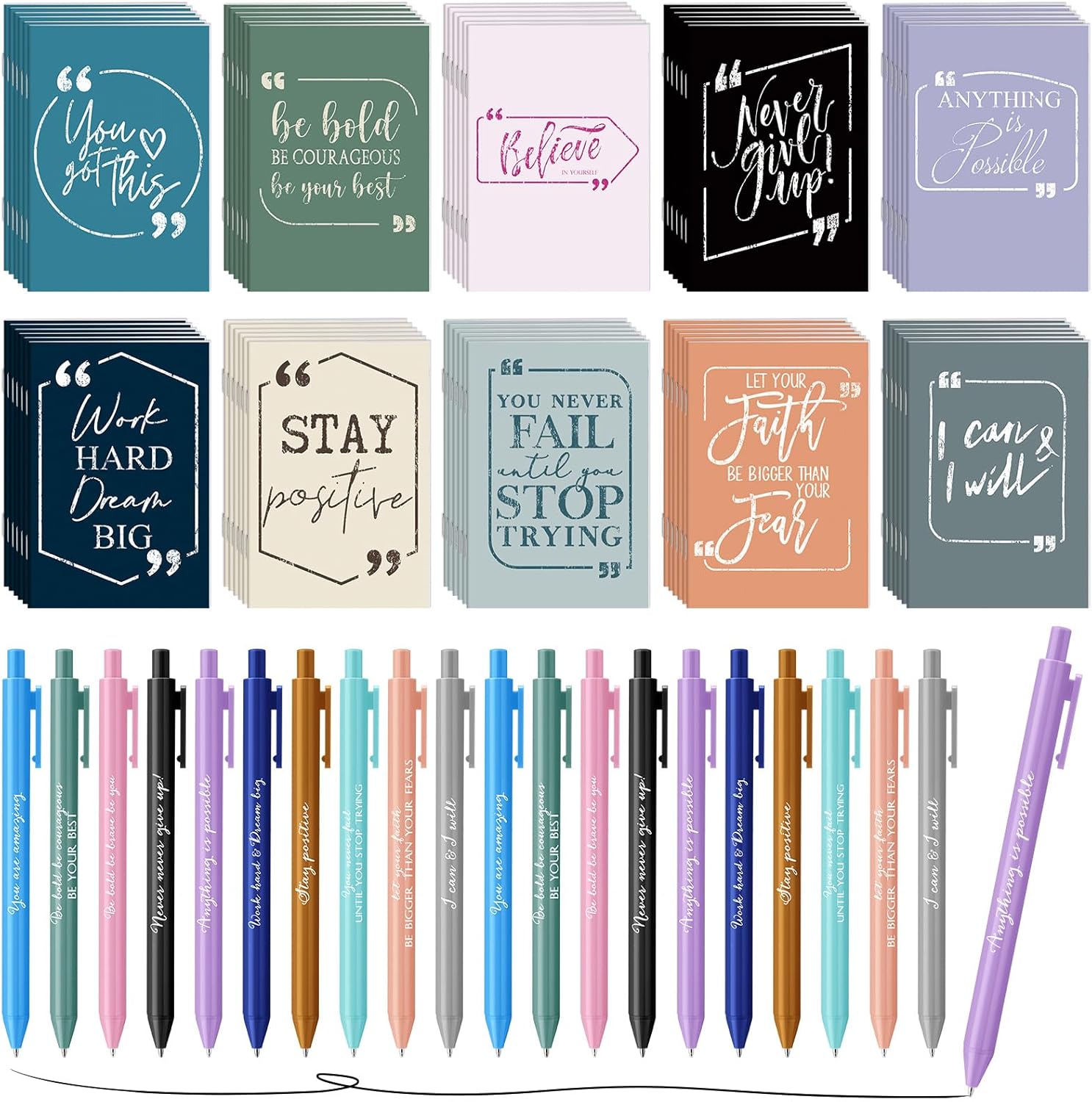 Amazon.com : Fulmoon Inspirational Notepads Pens Gifts Bulk Employee ...