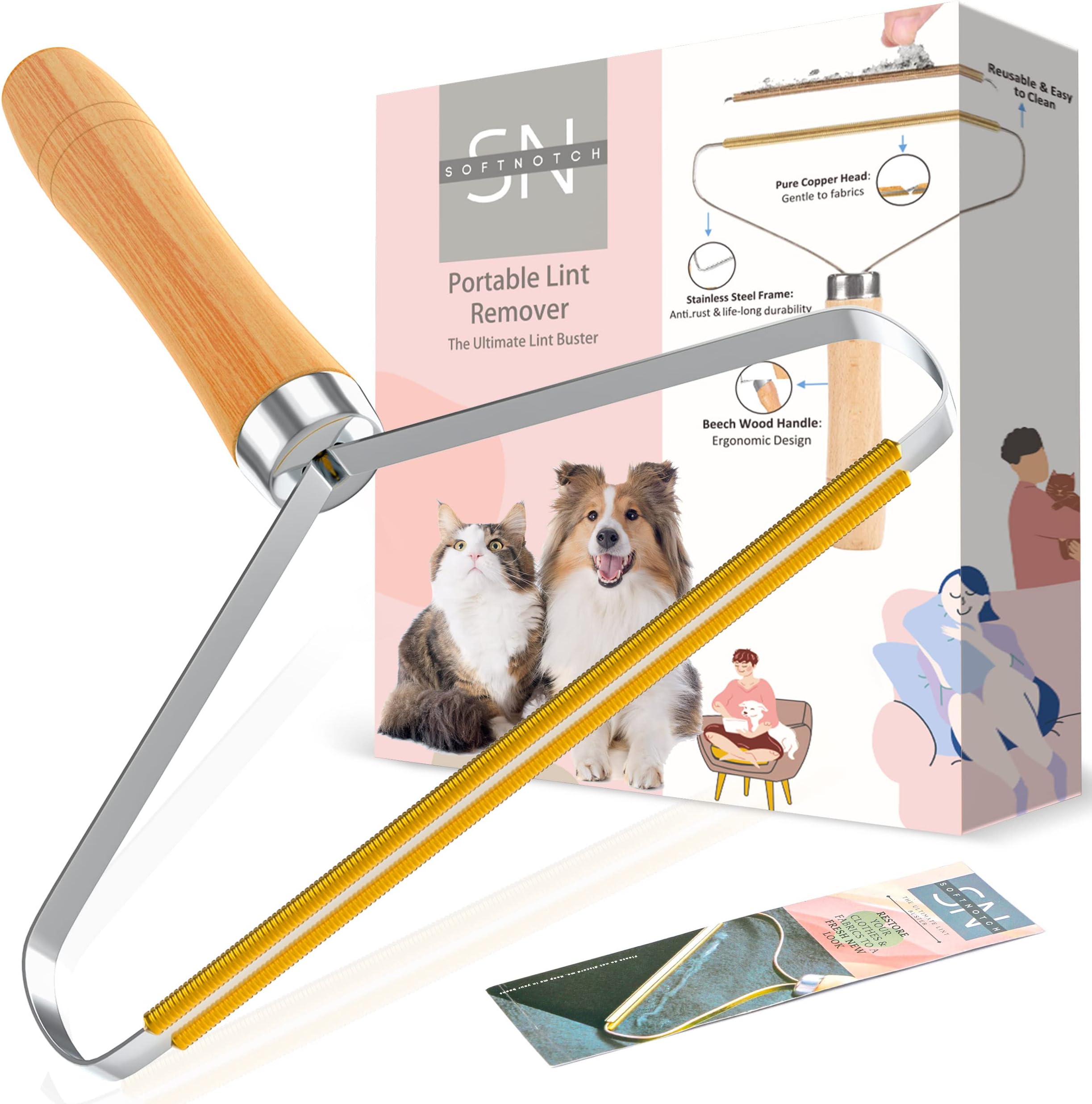 MOTONG 1 Pack Lint Remover, Double Carpet Scraper Manual Brush Tool ...