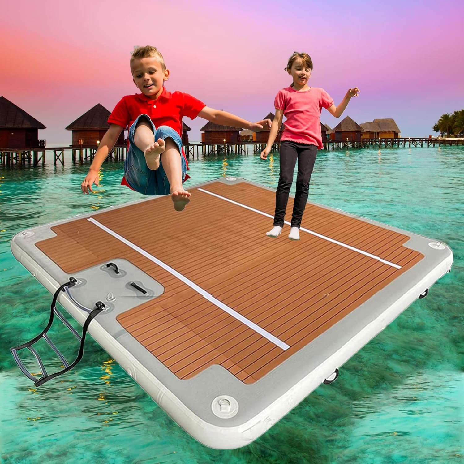 10FT Inflatable Floating Dock Platform with Electric Nepal | Ubuy