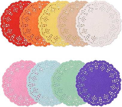 Amazon.com: Small Round Paper Doilies, 180 Pcs 3.5 Inch Colored Lace ...