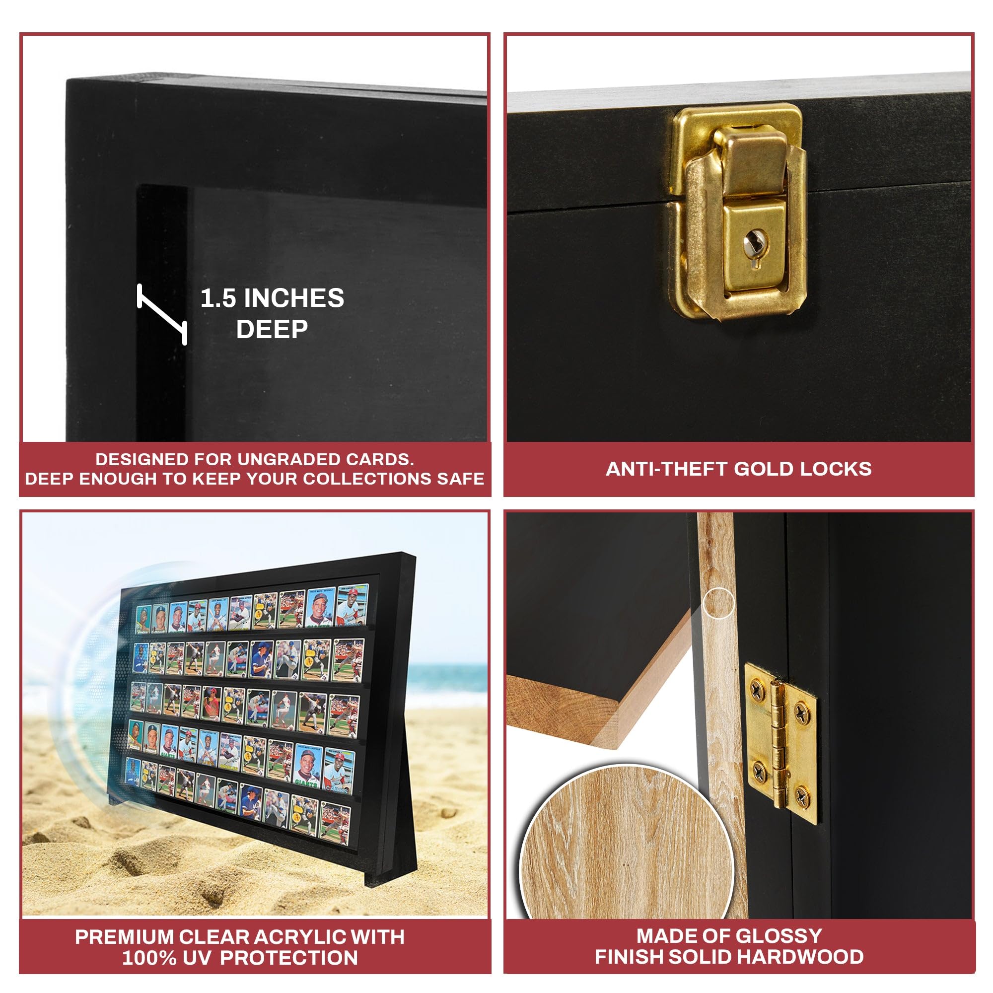 Snapklik.com : Baseball Card Display Case - Tabletop Sports Card ...